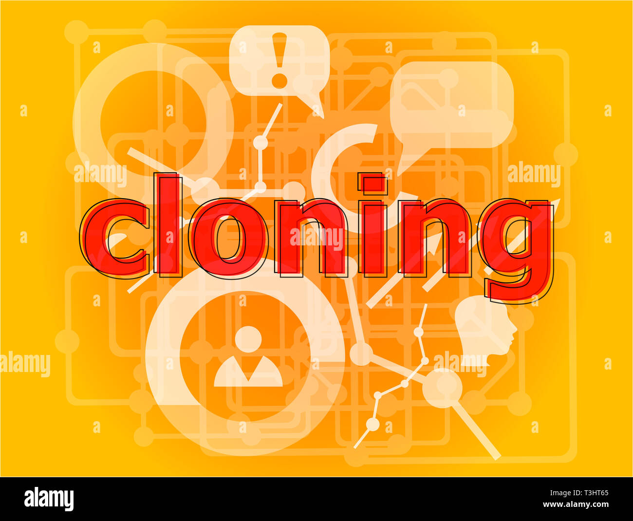Text Cloning on digital background. Information concept . Big set of ...