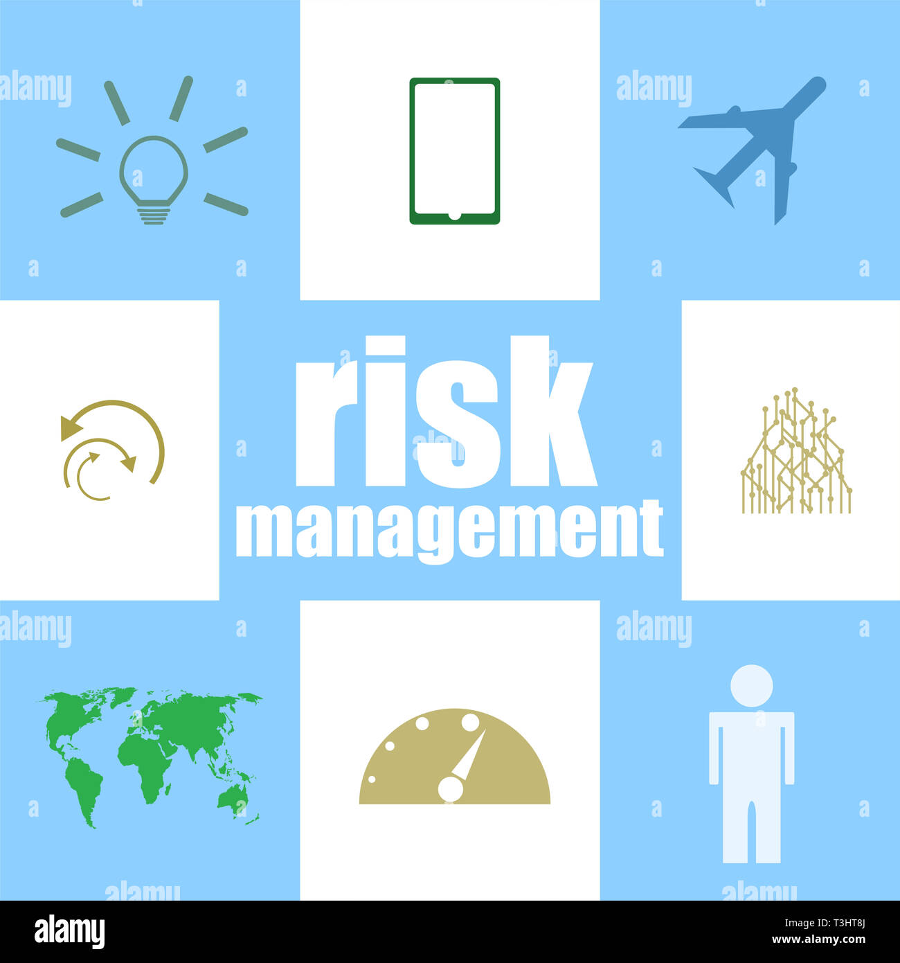 Text Risk management. Business concept . Infographic Elements. Icon set ...