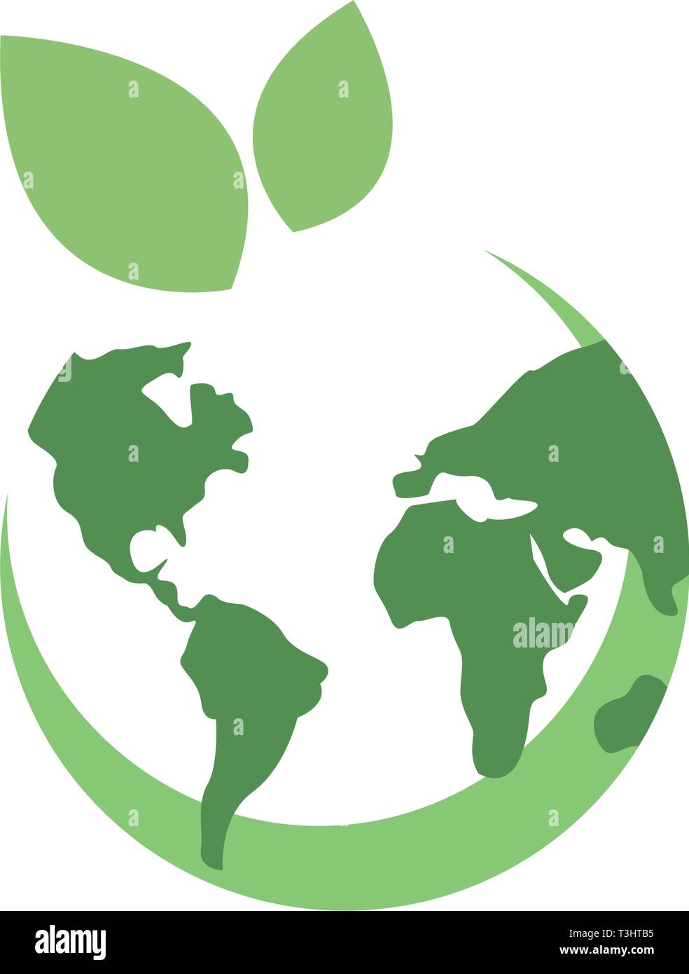 green world leaves nature happy earth day vector illustration Stock ...