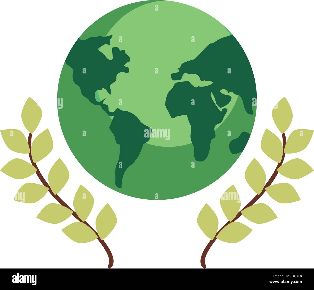 green world leaves happy earth day vector illustration Stock Vector ...