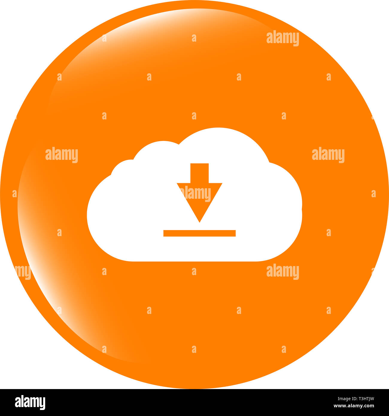 abstract cloud icon. Upload button. Load symbol. Round button Stock ...