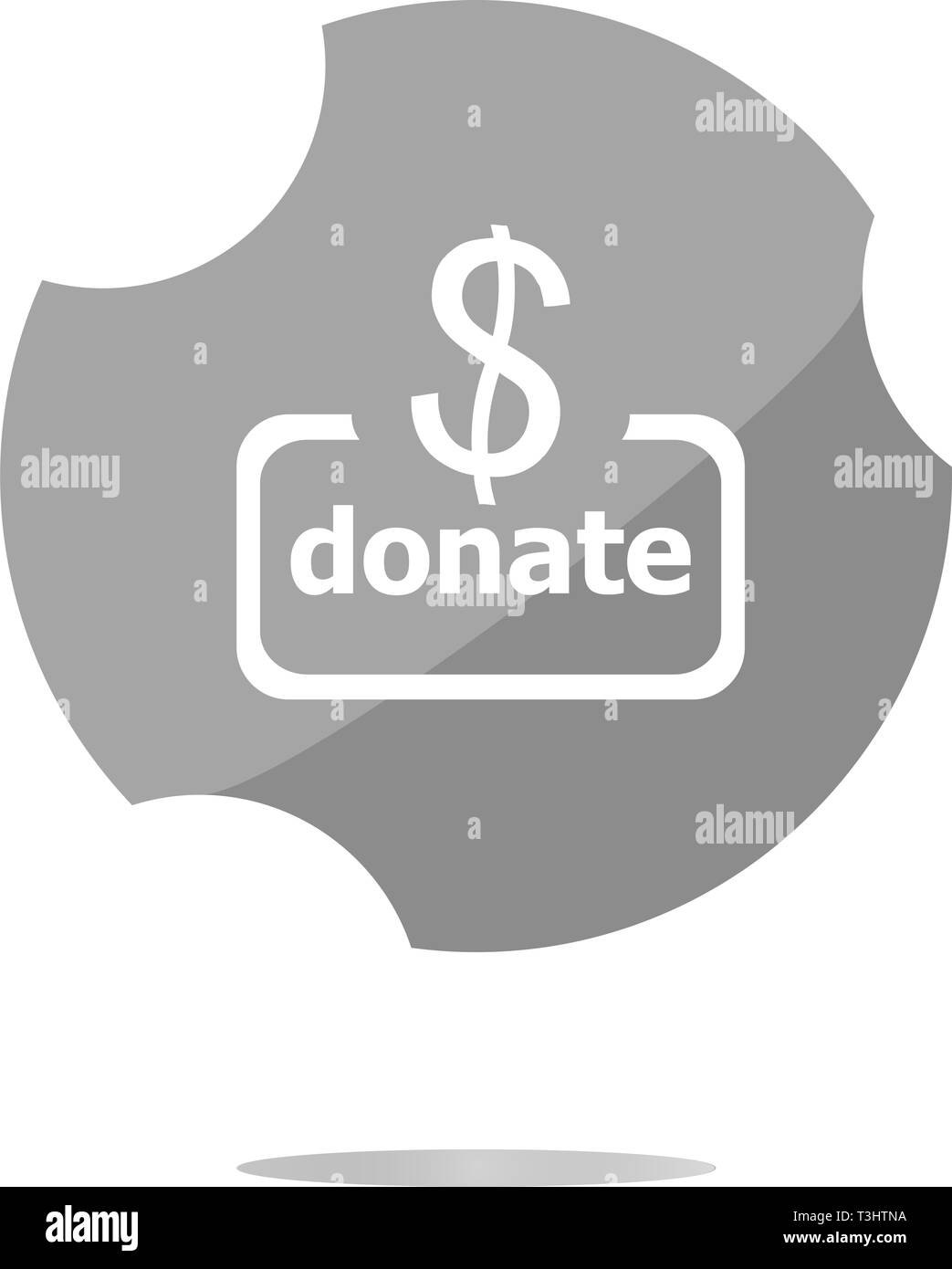 Donate sign icon. Dollar usd symbol. shiny button. Modern UI website ...
