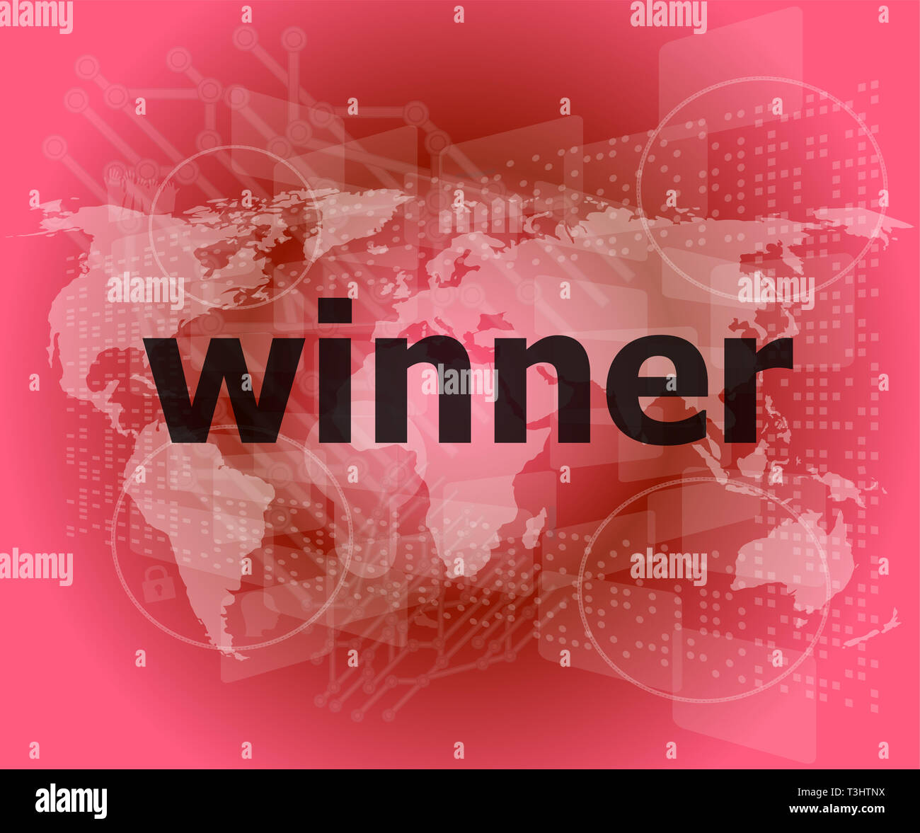 winner, green digital background, global internet concept Stock Photo ...