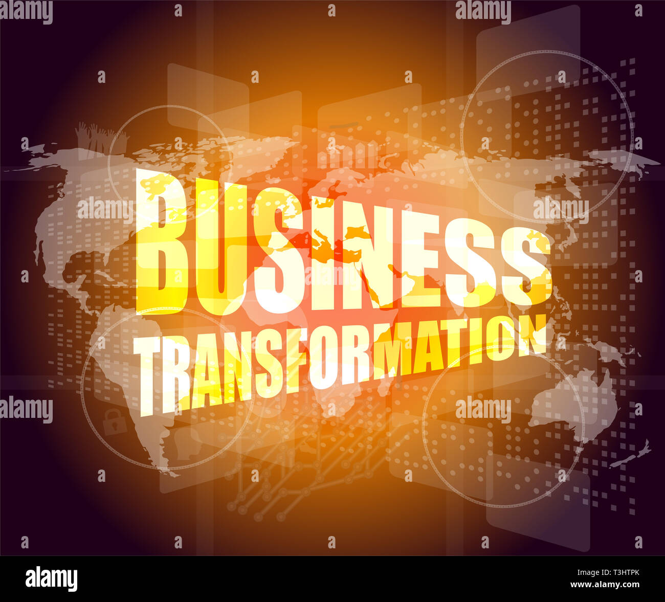 business transformation words on touch screen interface Stock Photo - Alamy
