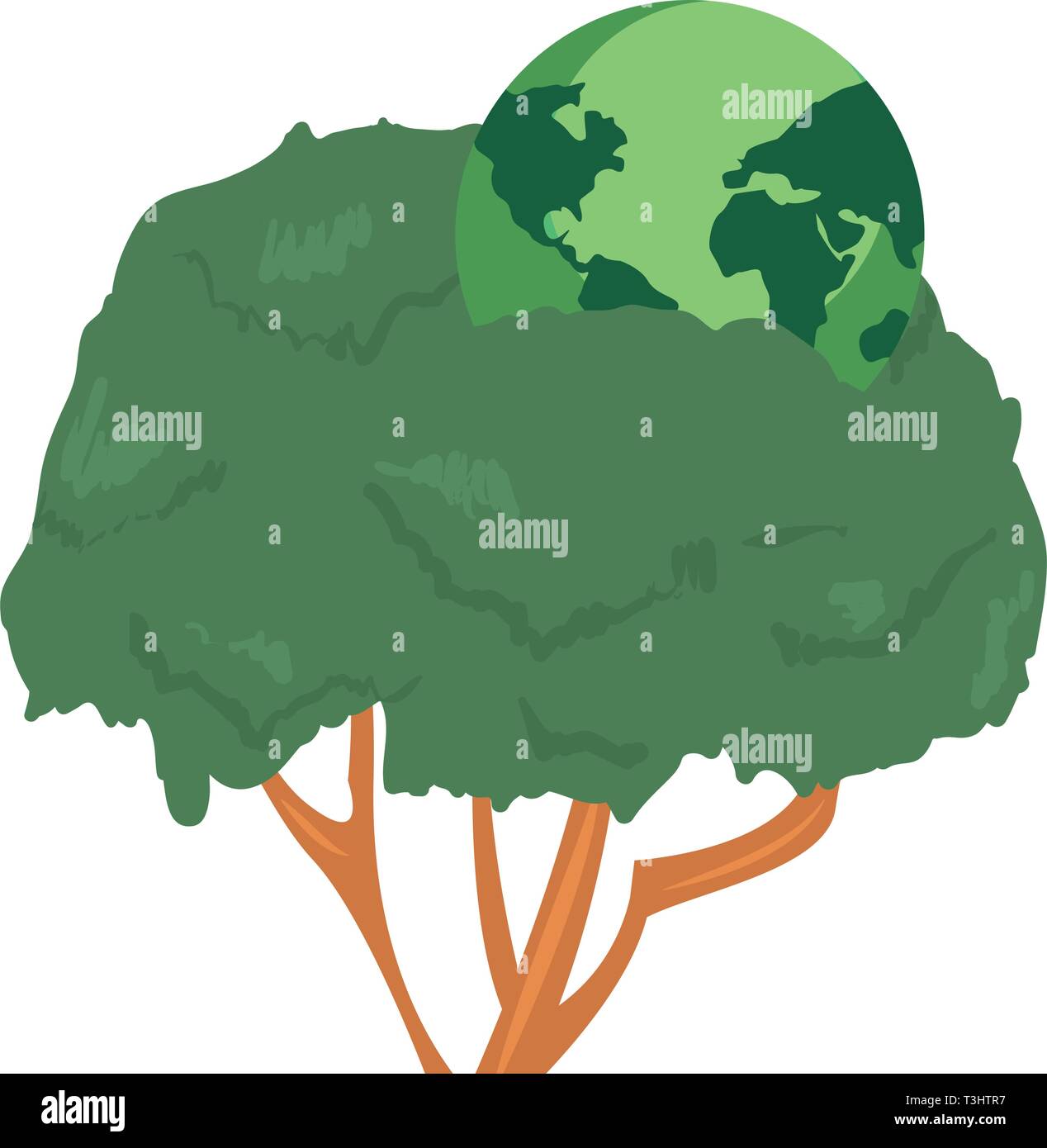 tree world happy earth day vector illustration Stock Vector Image & Art ...