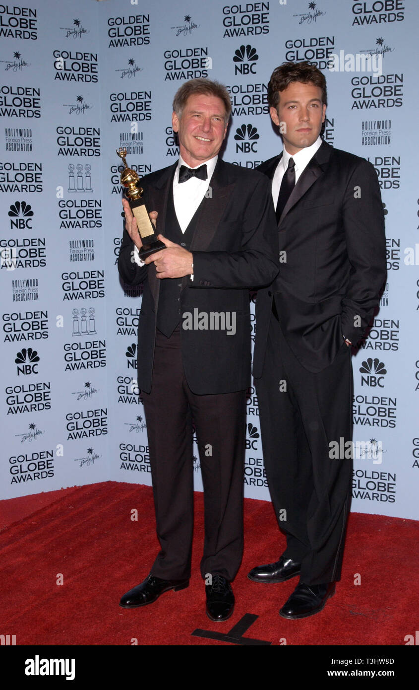 LOS ANGELES, CA. January 20, 2002: Actors HARRISON FORD (left) & BEN ...