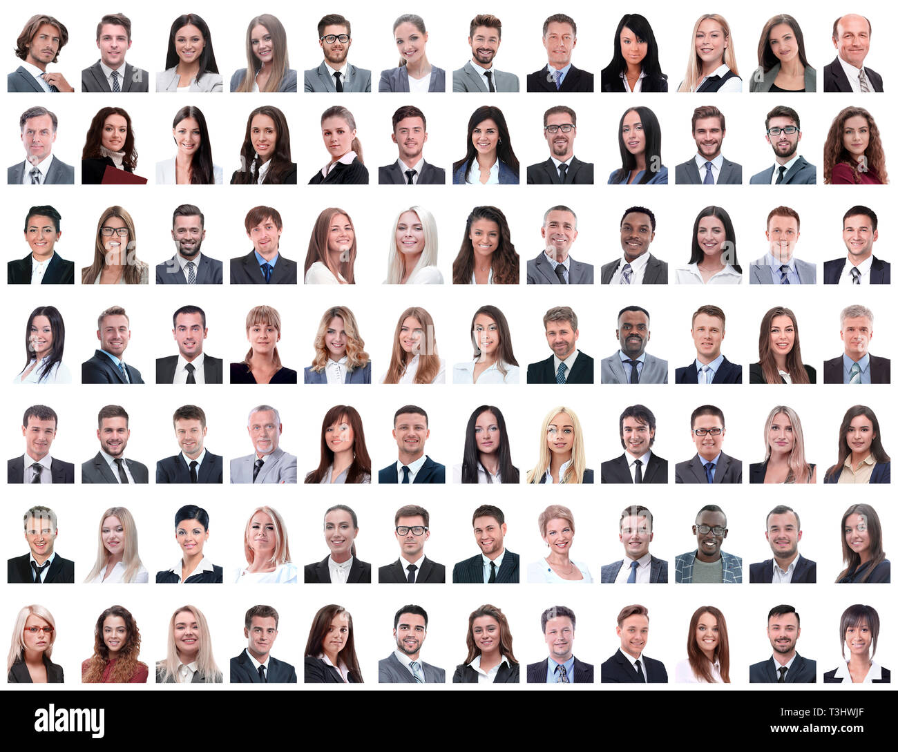 portraits of successful employees isolated on a white background ...
