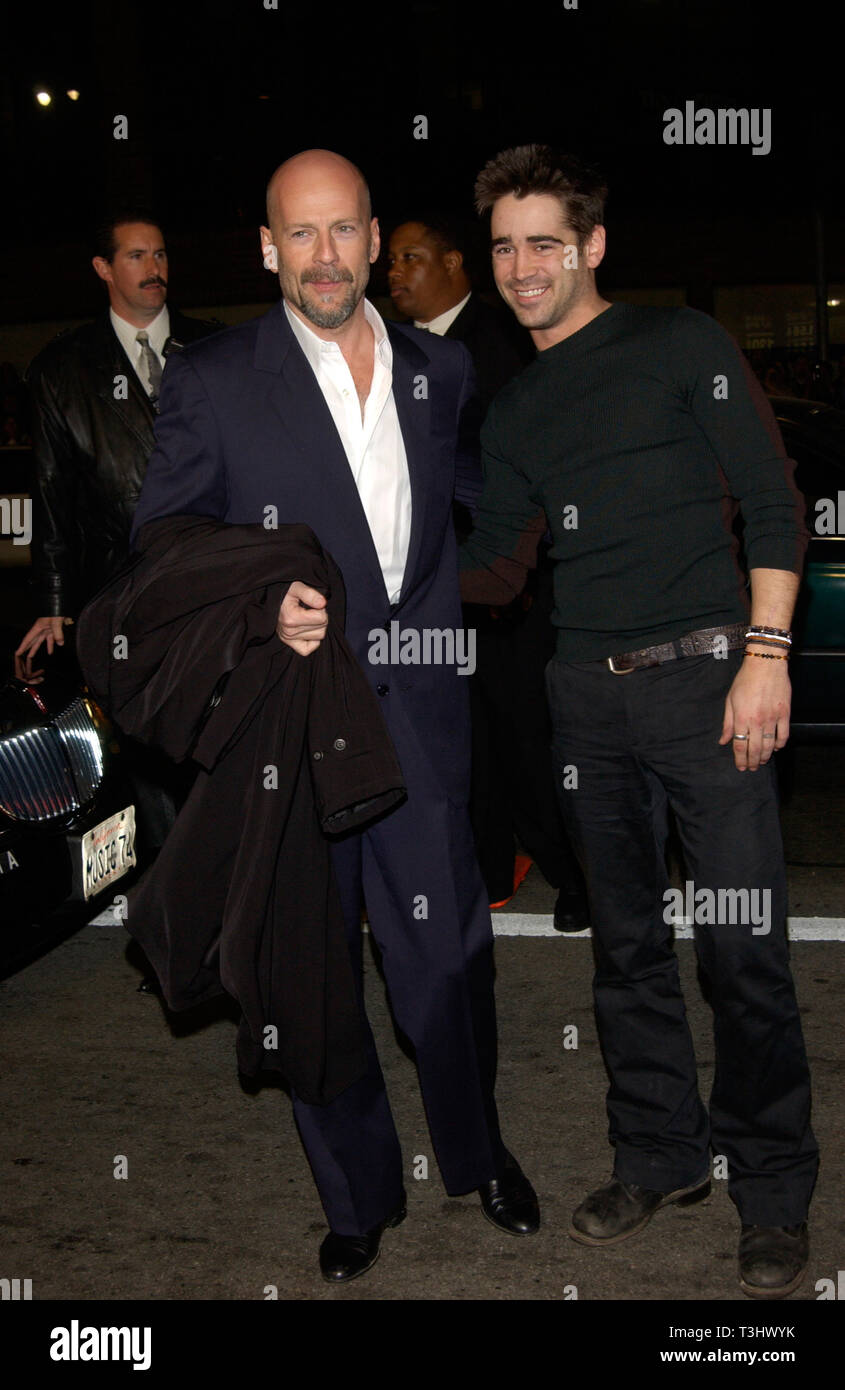 LOS ANGELES, CA. February 12, 2002: Actors BRUCE WILLIS (left) & COLIN ...