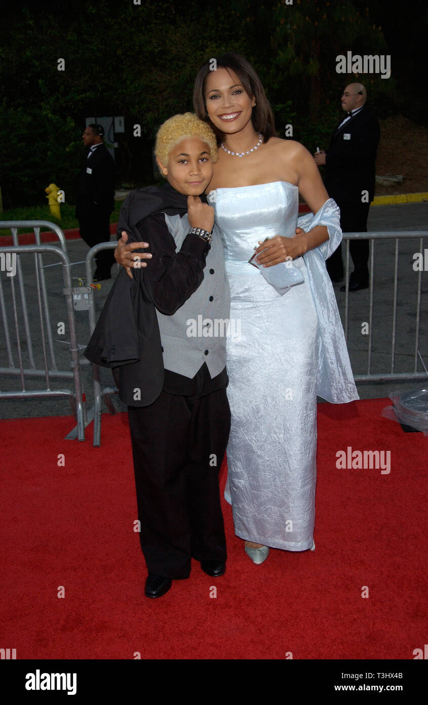 LOS ANGELES, CA. February 23, 2002: Actress TRACI ROSS & son Bryce at ...