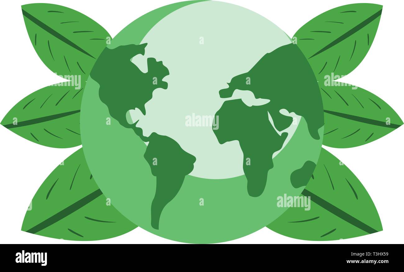 green world leaves nature earth day vector illustration Stock Vector ...