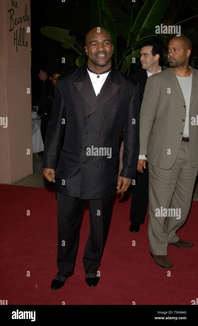 LOS ANGELES, CA. February 26, 2002: Boxer EVANDER HOLYFIELD at pre ...