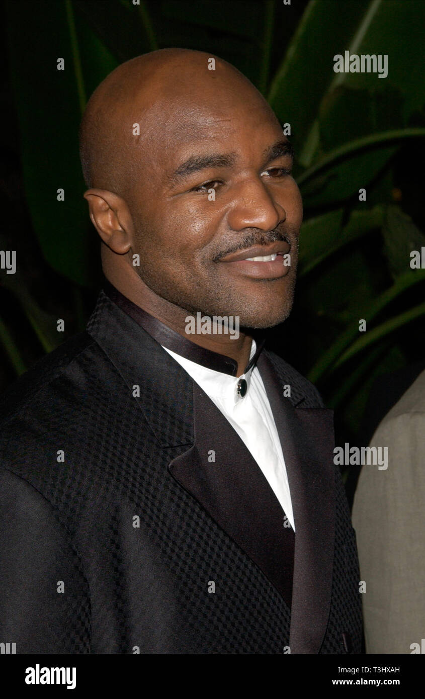LOS ANGELES, CA. February 26, 2002: Boxer EVANDER HOLYFIELD at pre ...