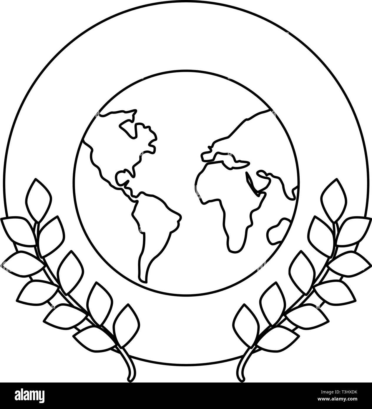 green world leaves happy earth day vector illustration Stock Vector ...