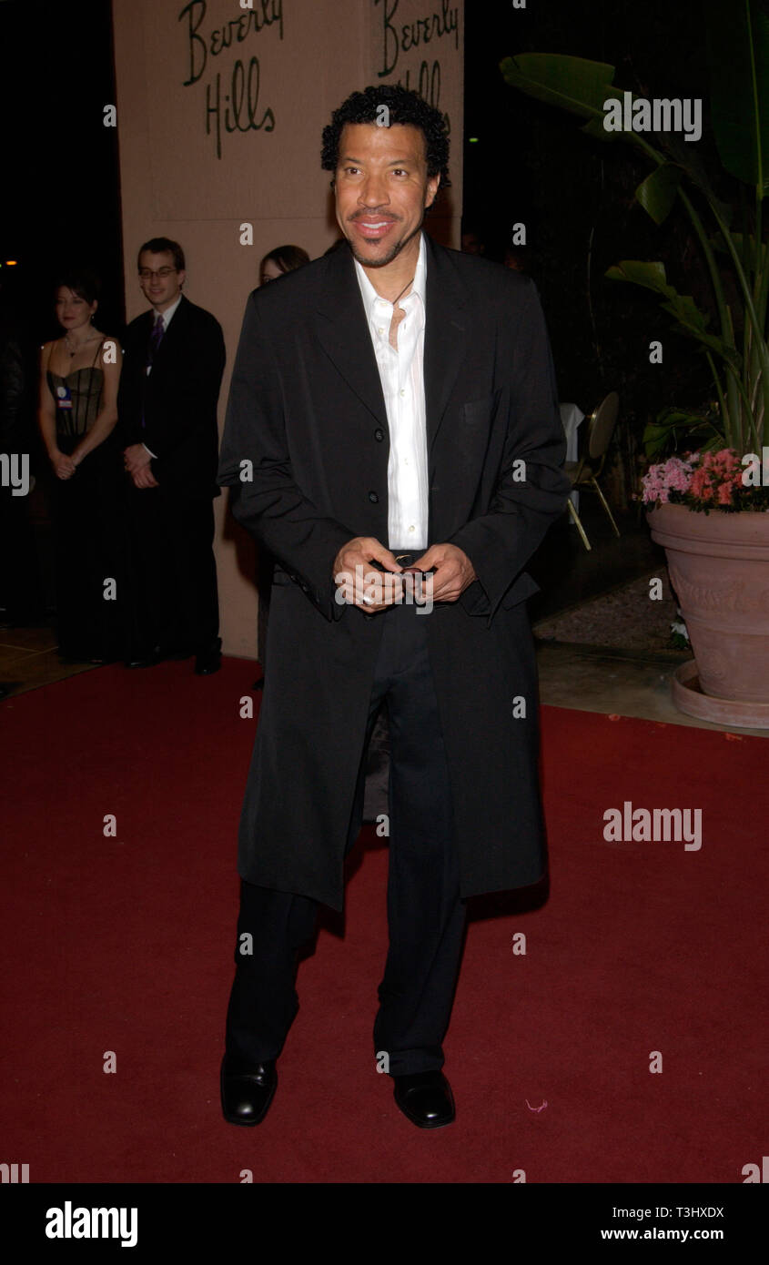 LOS ANGELES, CA. February 26, 2002: Singer LIONEL RITCHIE at pre-Grammy ...