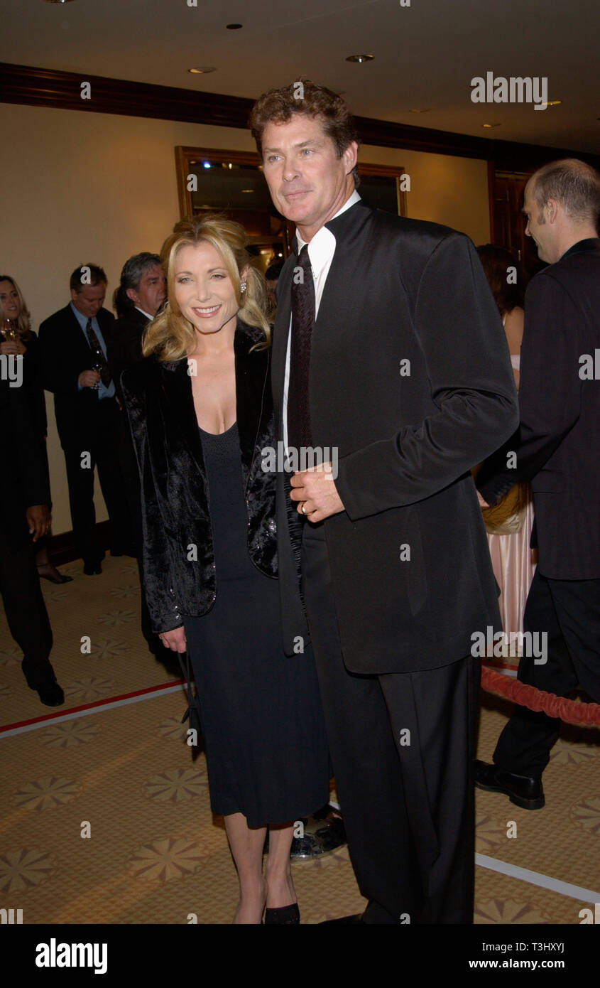 LOS ANGELES, CA. March 09, 2002: Actor DAVID HASSELHOFF & wife PAMELA ...