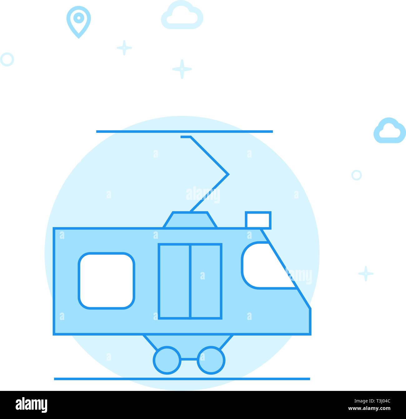 Commuter Train, Tram Flat Vector Icon. City, Urban, Public Transport ...