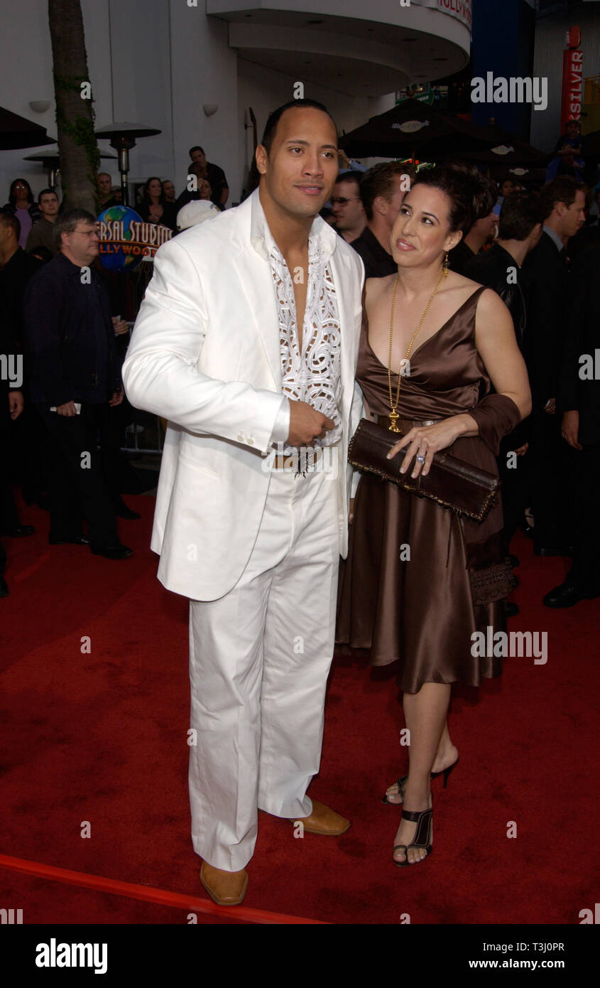 LOS ANGELES, CA. April 17, 2002: Actor DWAYNE JOHNSON, aka THE ROCK ...