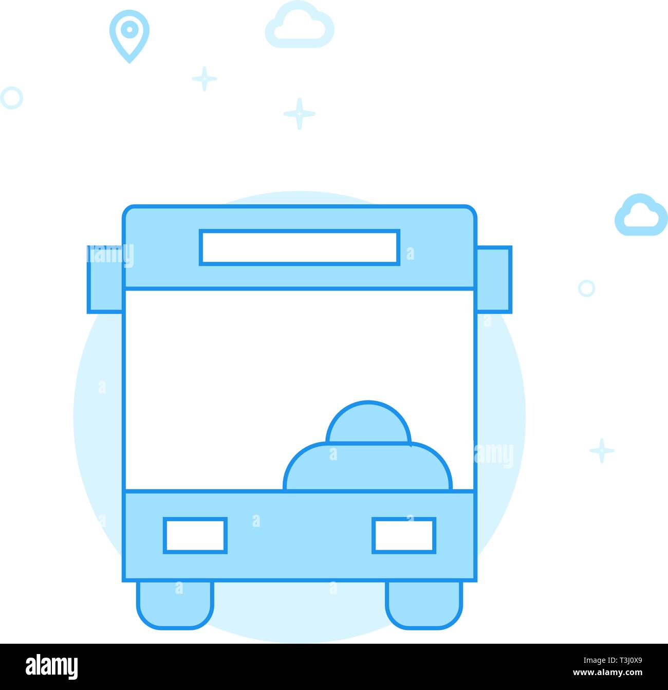 Bus Front View Flat Vector Icon. City, Urban, Public Transport ...