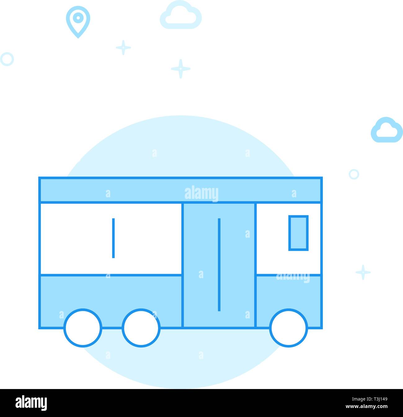 Shuttle Bus Flat Vector Icon. City, Urban, Public Transport ...