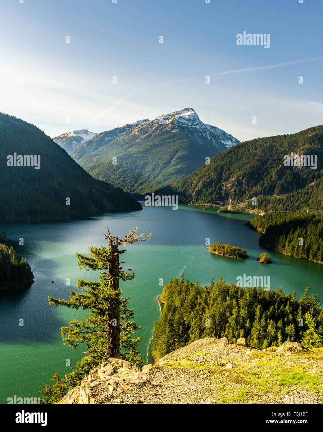 beautiful Diablo lake in the mountains Washington state USA Stock Photo ...