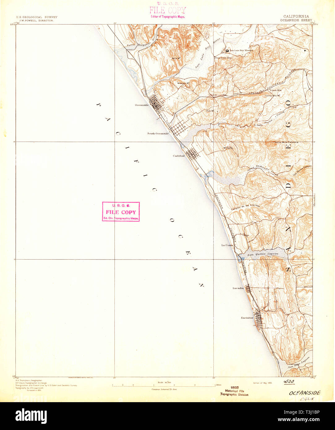 Map of oceanside hi-res stock photography and images - Alamy