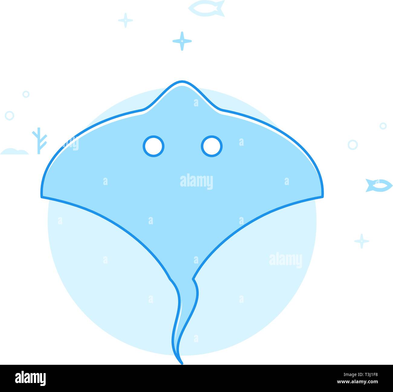 Stingray Flat Vector Icon. Marine Life, Underwater World, Sea Creature Illustration. Light Flat ...
