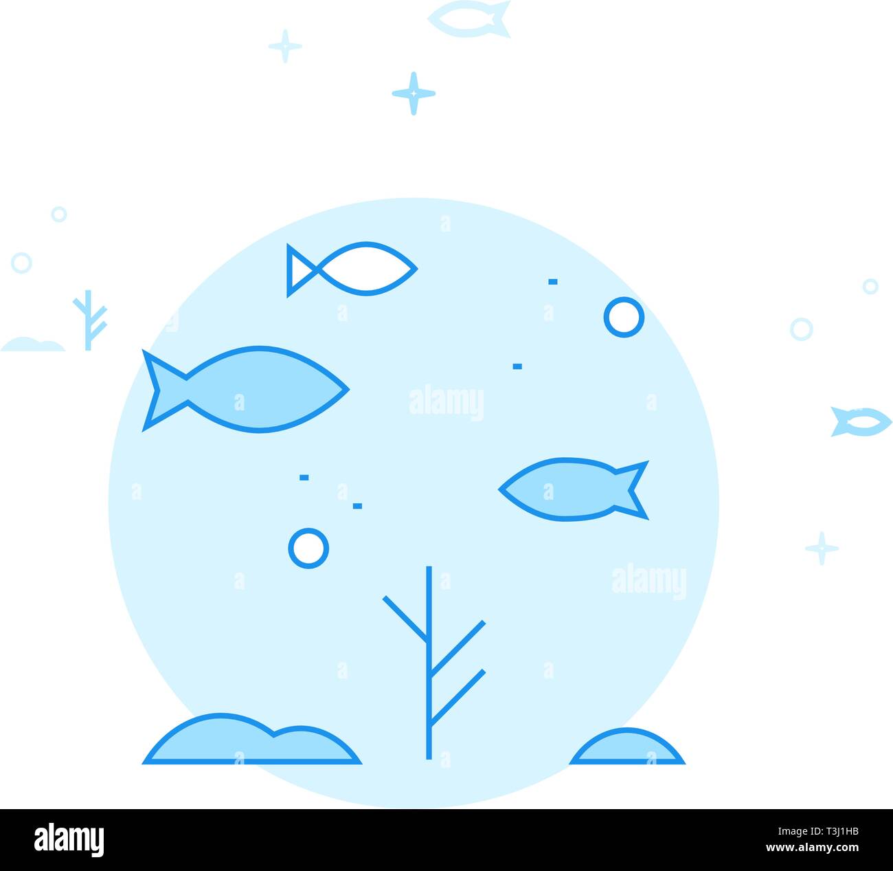 School of Fish Flat Vector Icon. Marine Life, Underwater World, Sea ...