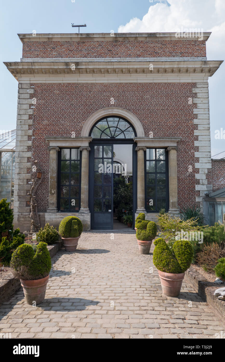 Entrance to the stone greenhouse in the botanical garden ( Kruidtuin ...