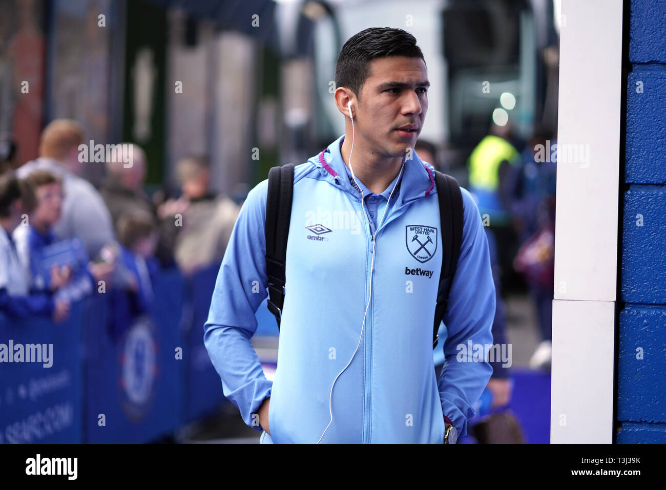 West Ham United's Fabian Balbuena arrives for the Premier League match ...