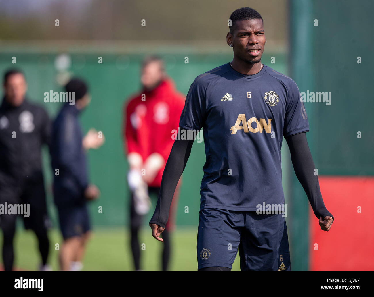Manchester United's Paul Pogba during the training session at the Aon ...