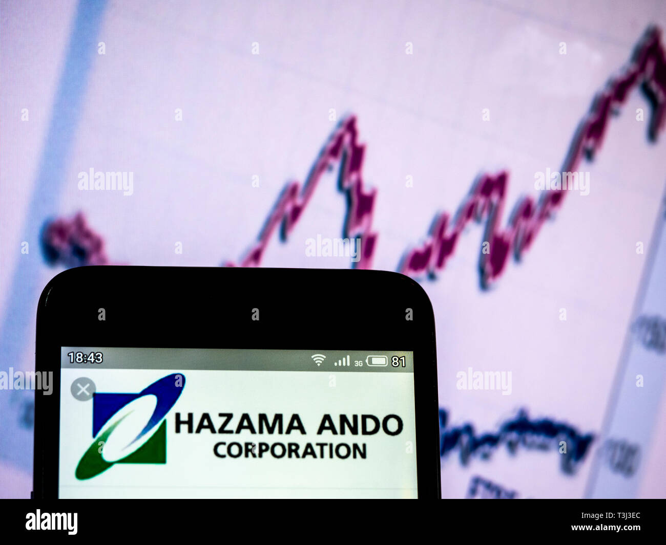 In this photo illustration a Hazama Ando Corporation logo seen ...