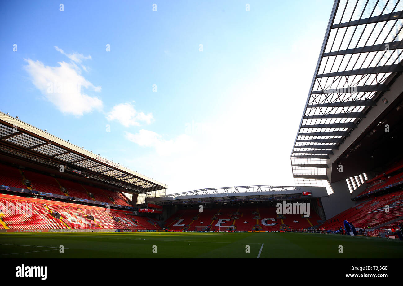 Anfield general view of the pitch at anfield hi-res stock photography ...