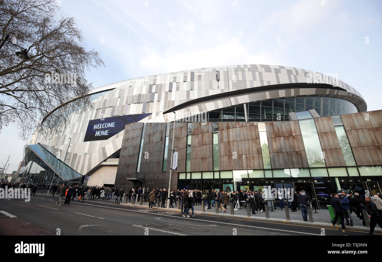 General view of the stadium as fans arrive for the UEFA Champions ...