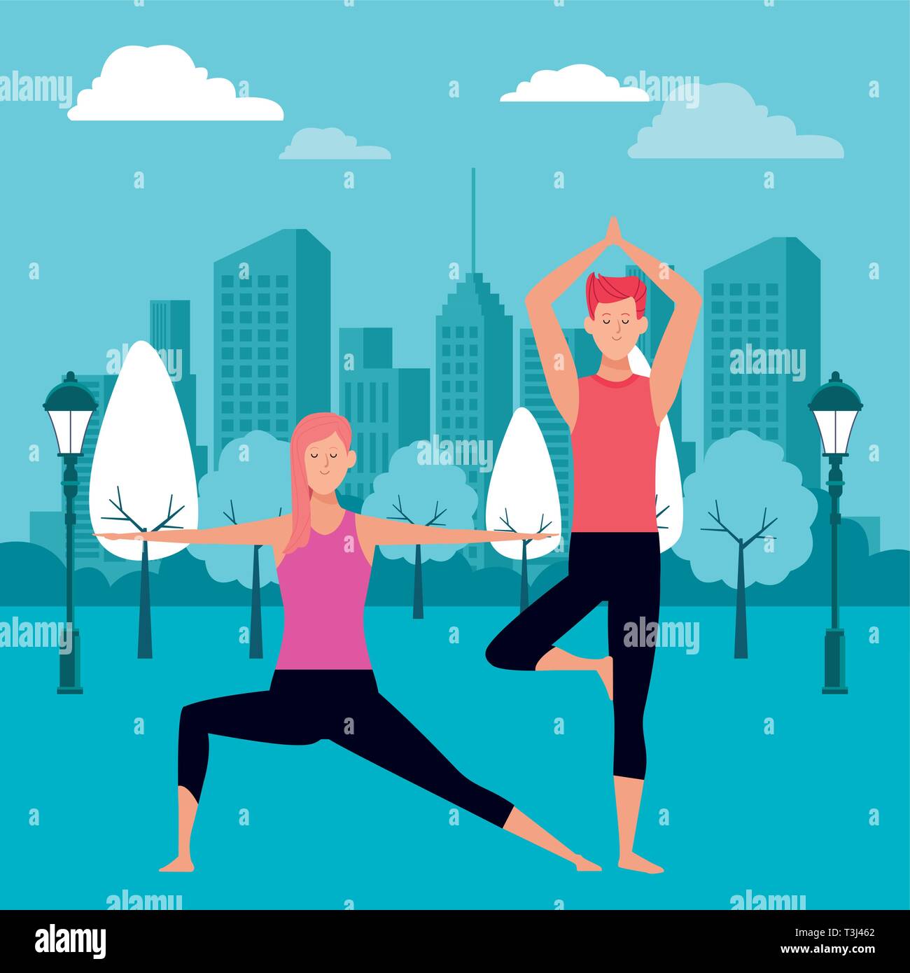 couple yoga poses Stock Vector Image & Art - Alamy
