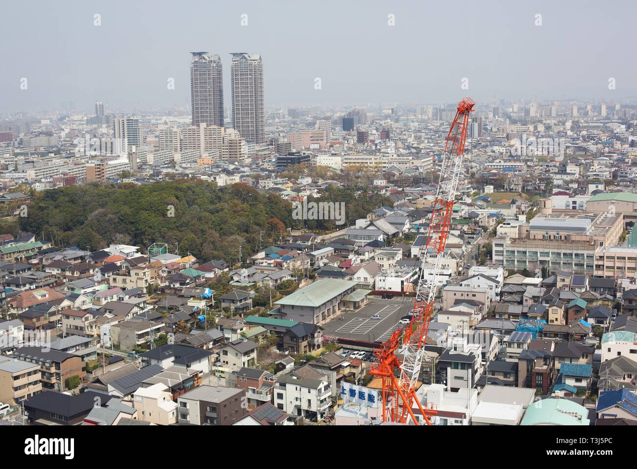 A view of Sakai City, from the City Hall Observation Lobby, in Sakai ...