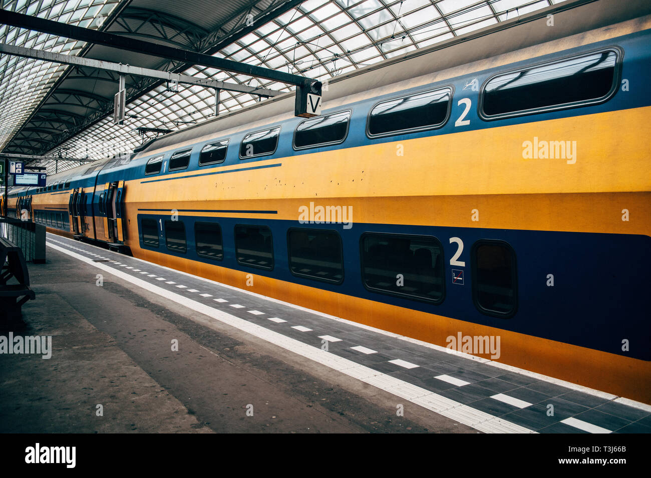 Train at railway station. Intercity passenger transport Stock Photo - Alamy