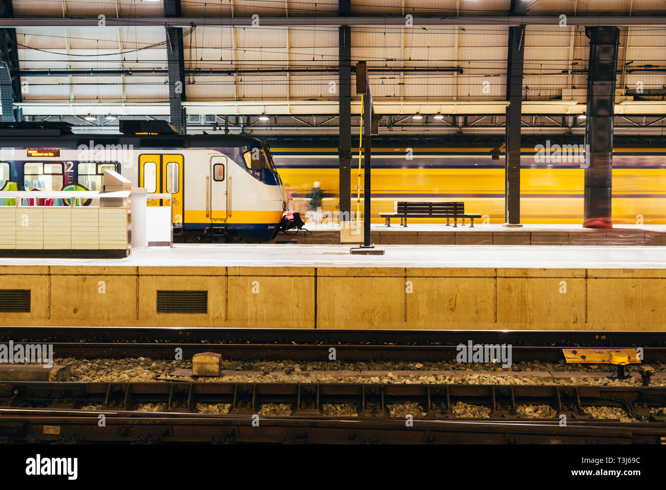 Train at railway station. Intercity passenger transport Stock Photo - Alamy