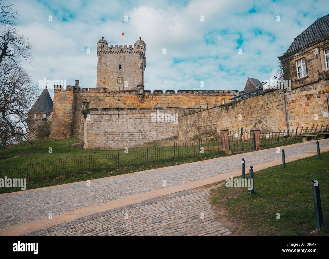 Batterieturm tower in the fortified wall of Bentheim castle, Germany ...