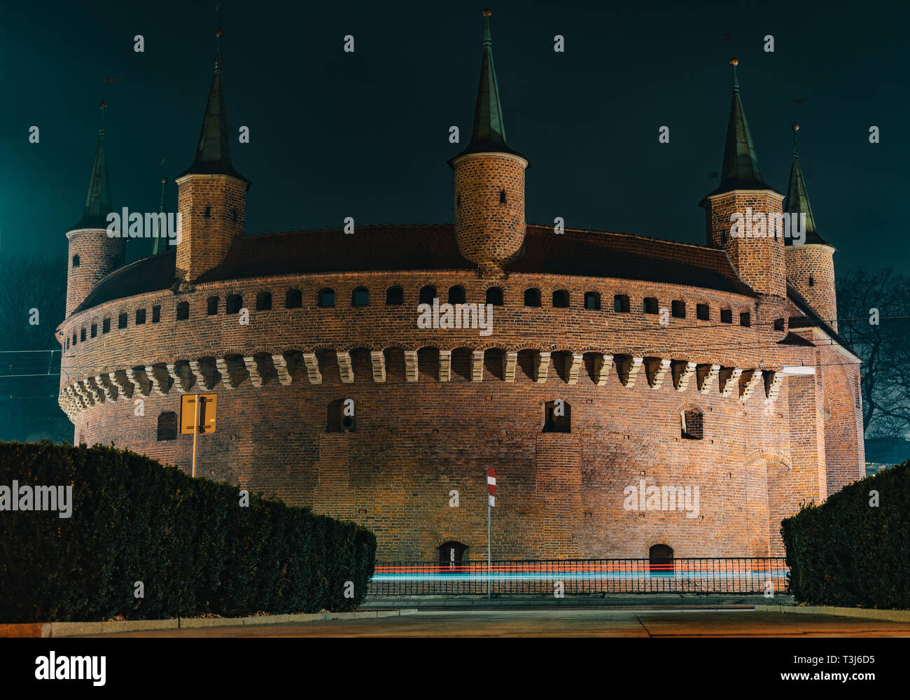 Kraków Barbican. Ancient historical fortress in Poland. Gate to the ...