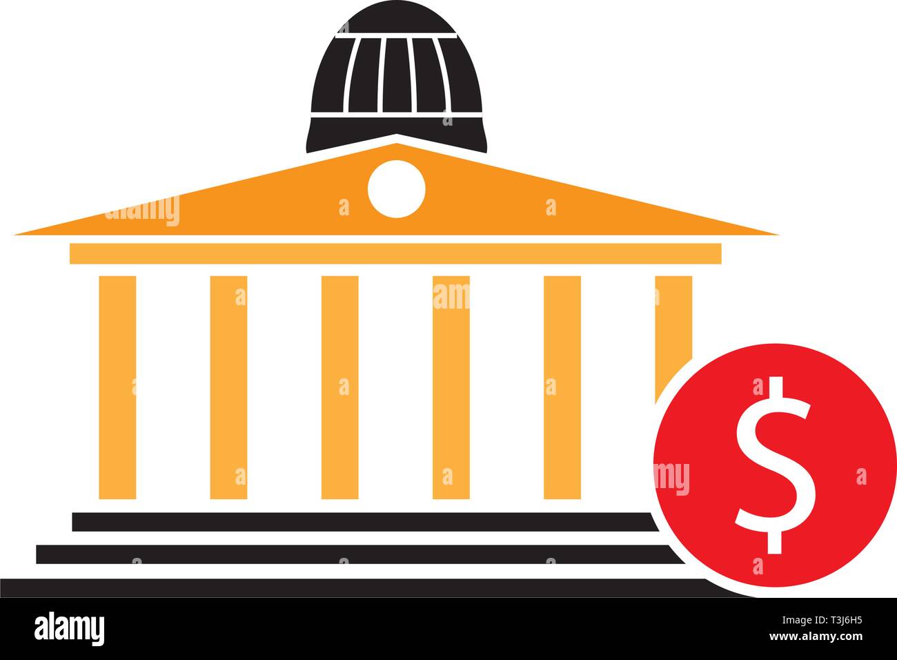 Bank building symbol icon vector hi-res stock photography and images ...