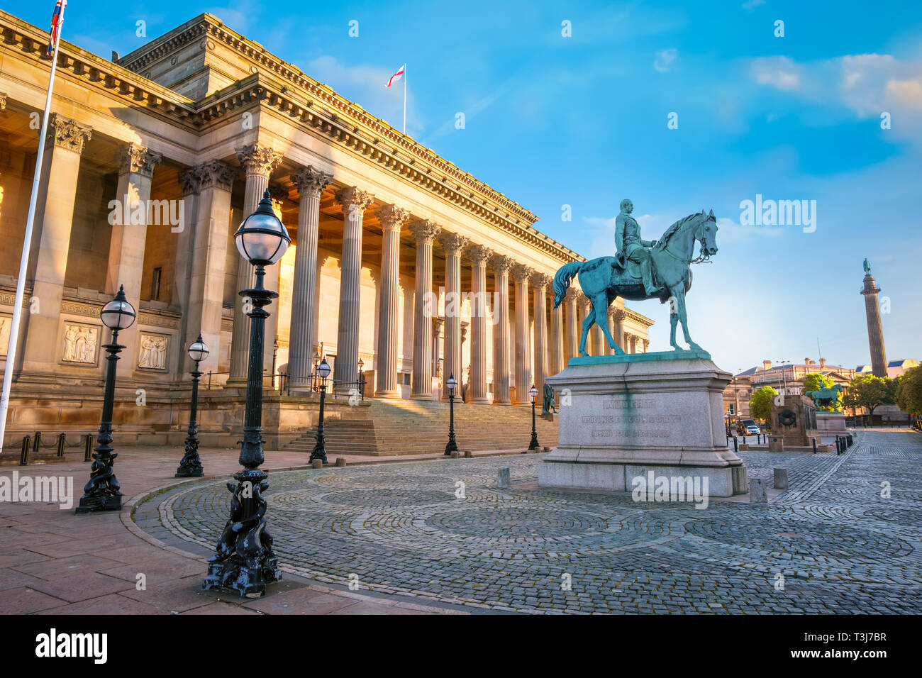 Liverpool, UK - May 17 2018: Prince Albert Statue at St George's Hall ...