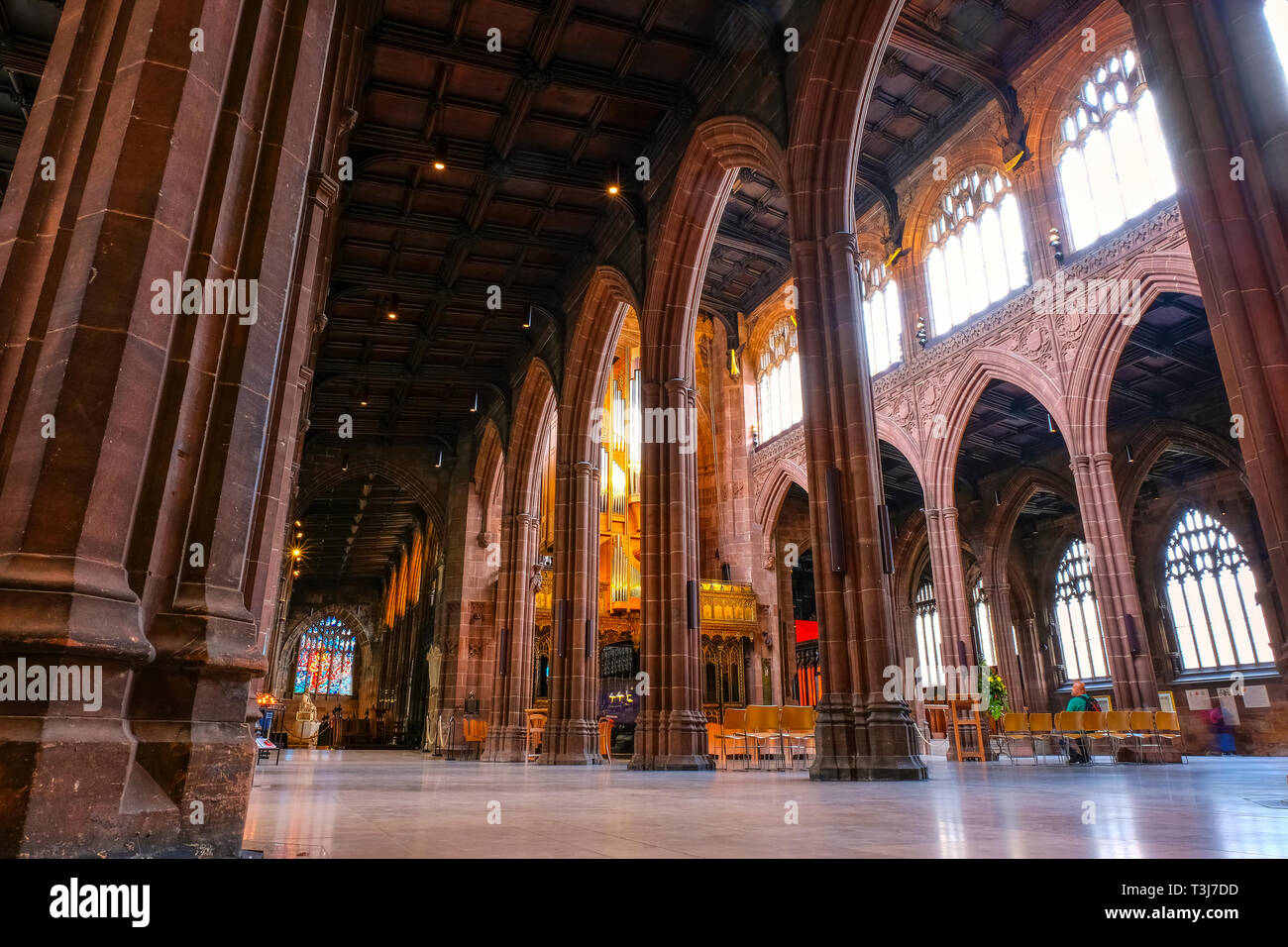 Manchester, UK - May 18 2018: Manchester Cathedral is the mother church ...