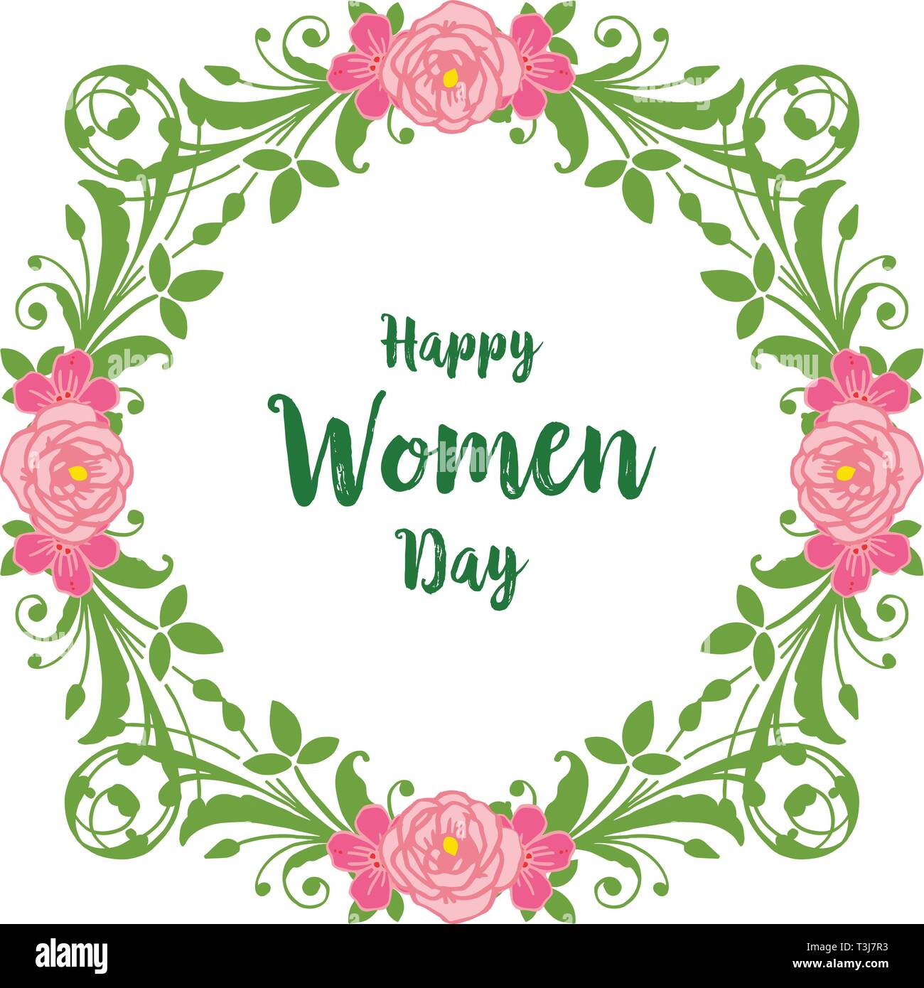 Vector illustration banner of happy women day with flower frames ...