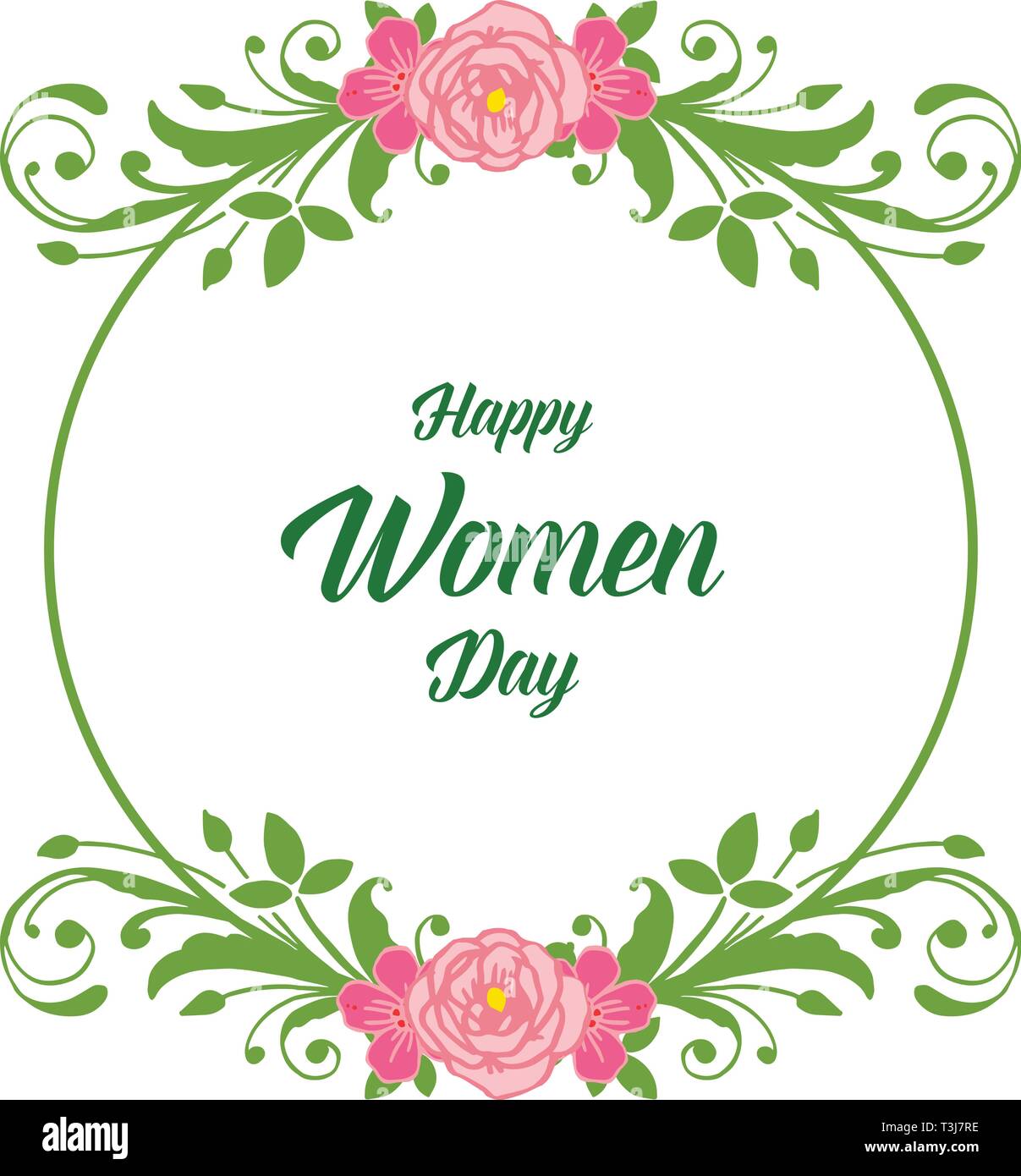 Vector illustration banner of happy women day with flower frames ...