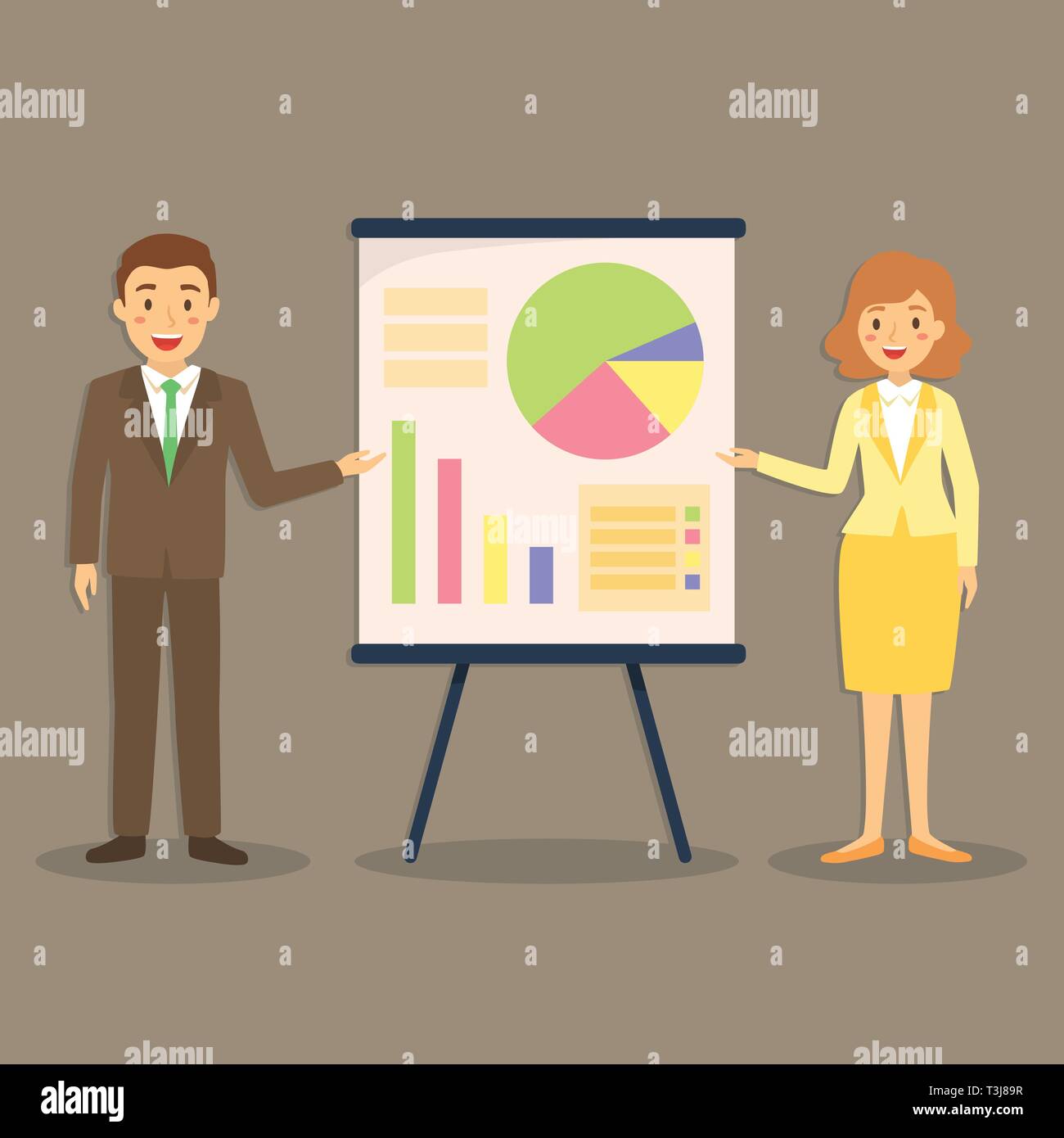 Business cartoon meeting chart happy hi-res stock photography and ...