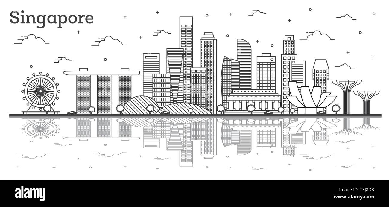 Singapore Skyline Sketch