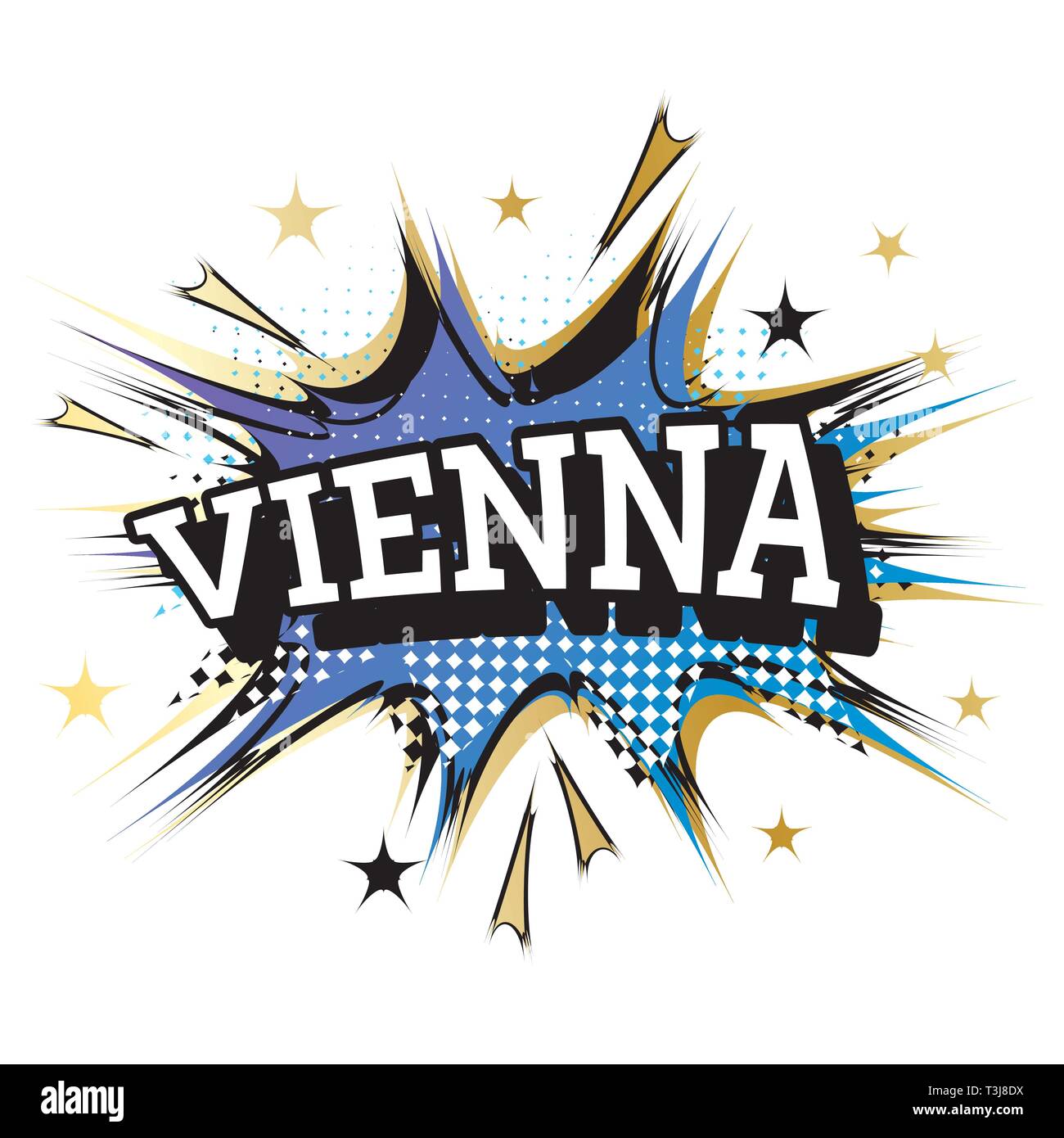 Vienna Comic Text in Pop Art Style. Vector Illustration Stock Vector ...