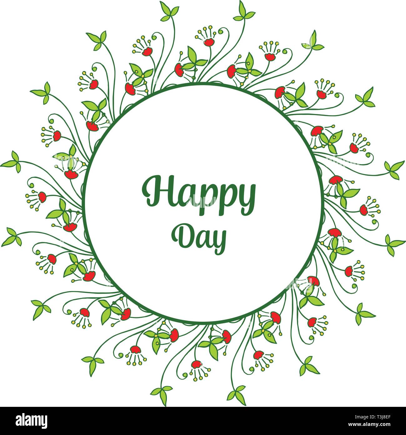 Vector illustration various floral frame with drawing decoration happy ...