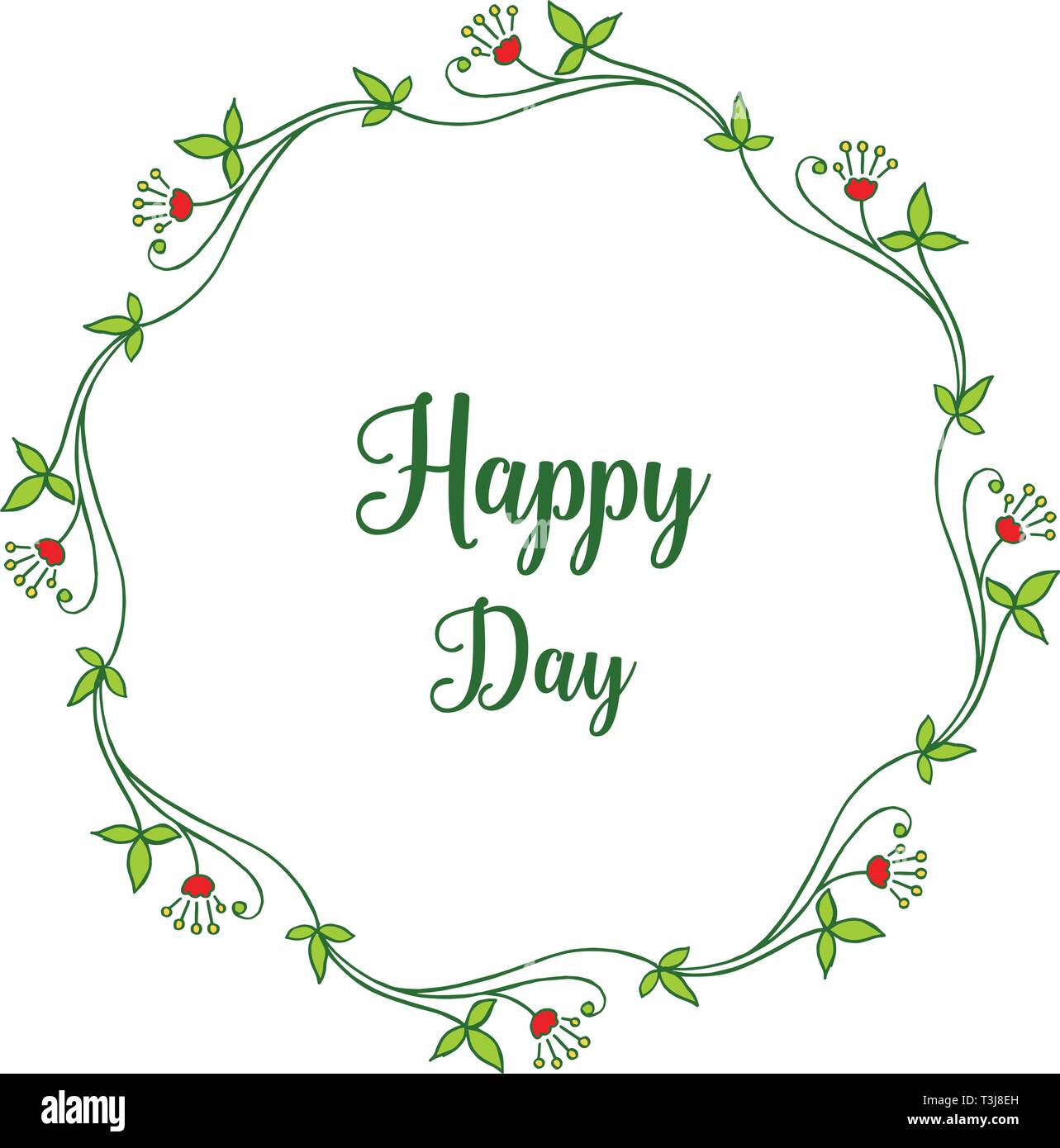 Vector illustration various floral frame with drawing decoration happy ...