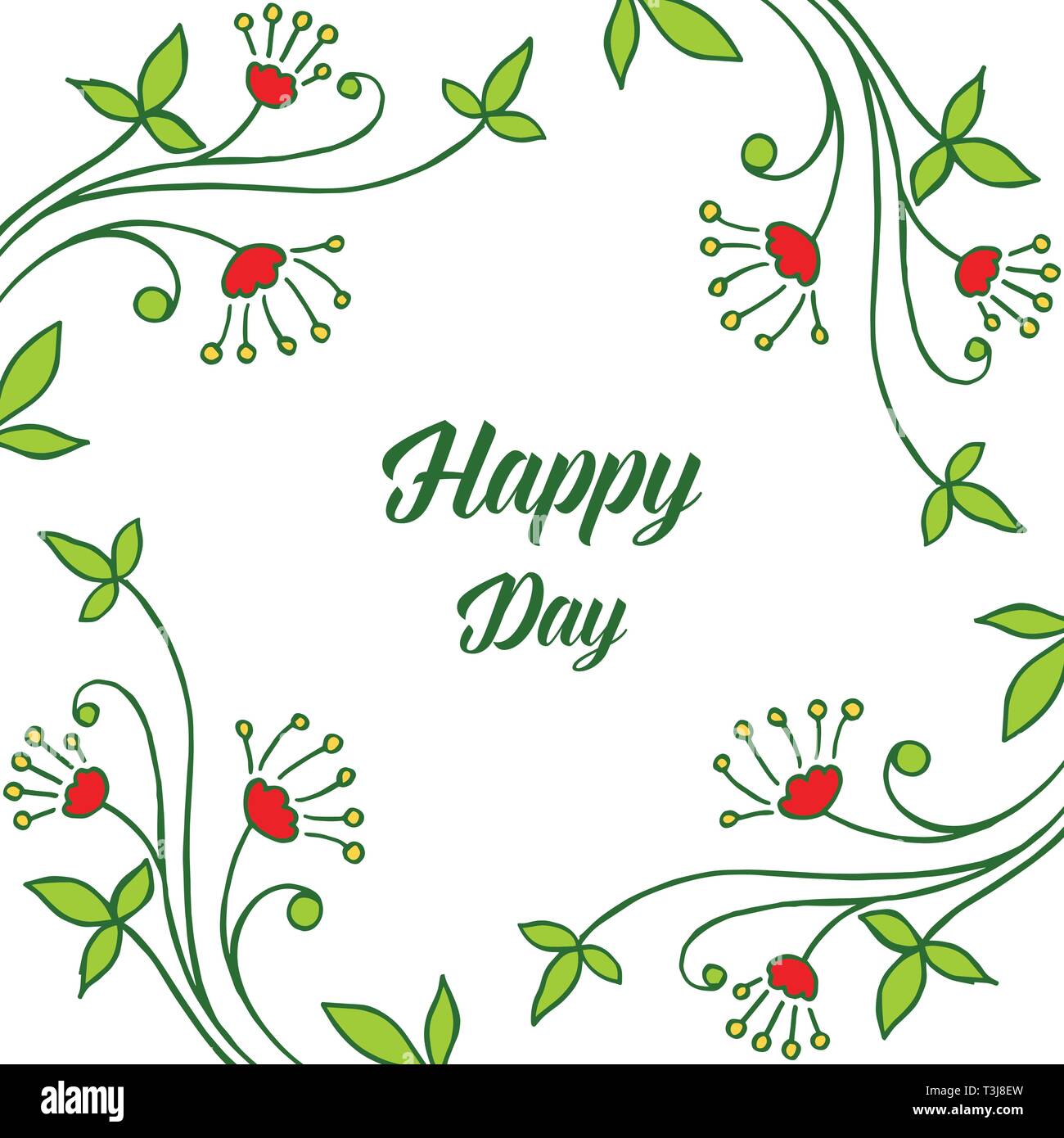 Vector illustration various floral frame with drawing decoration happy ...